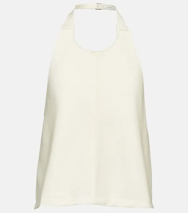 Wardrobe.NYC Halterneck Wool Top - White