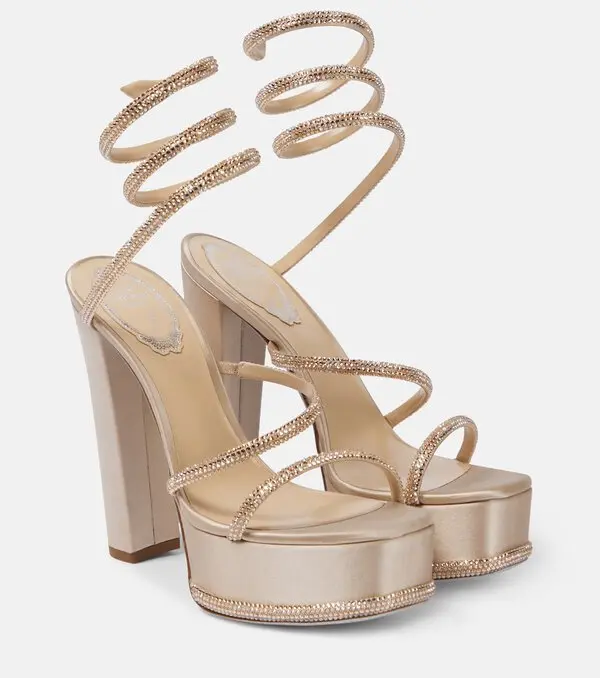 Rene Caovilla Embellished Platform Sandals