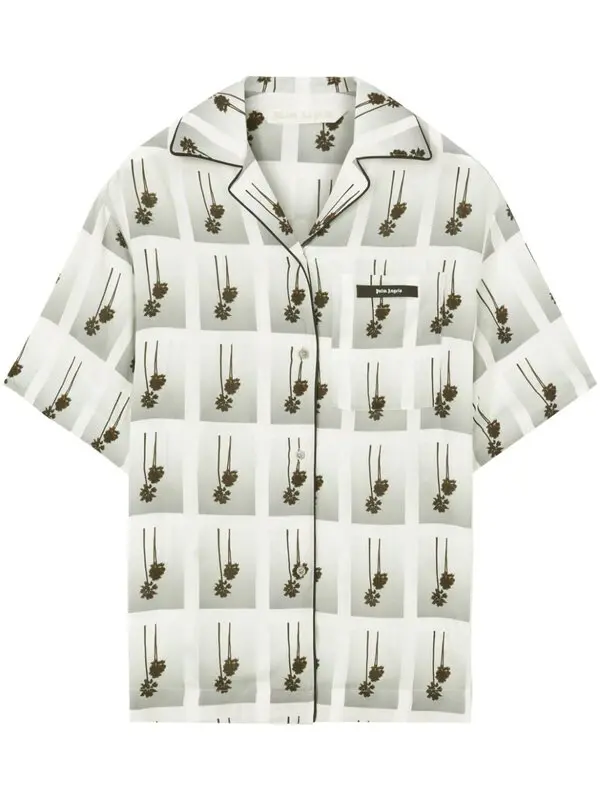 Palm Angels Mirage Palm-tree Print Bowling Shirt