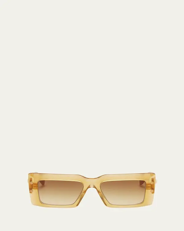 Balmain Imperial Rectangle Sunglasses - Amb-gld