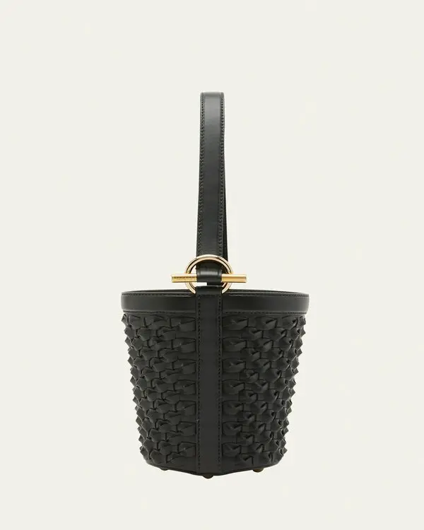 Bottega Veneta Small Intrecciato Knot Bucket Bag - Dark Green