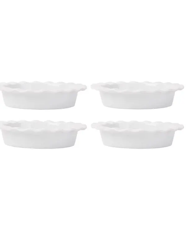 Buy HOME ESSENTIALS Set Of 4 5in Ruffle Mini Pie Plates - White At 36% ...
