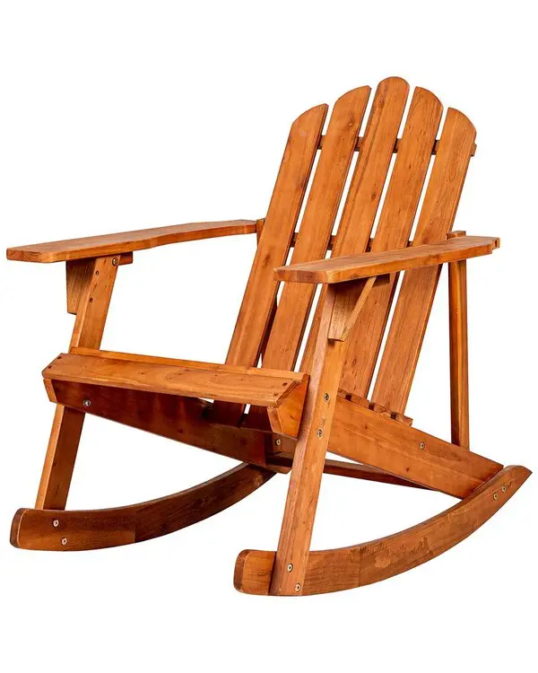 Buy JONATHAN Y Kiawah Outdoor Patio Adirondack Rocking Chair - Brown At ...