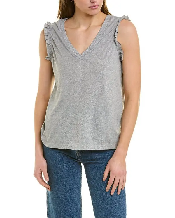 Buy Chaser Vintage Ruffle Top - Grey At 69% Off | Editorialist