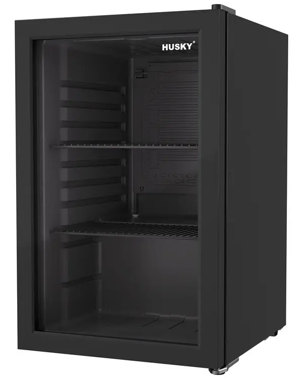 Buy HUSKY Large Fridge With Glass Door - Black At 27% Off | Editorialist