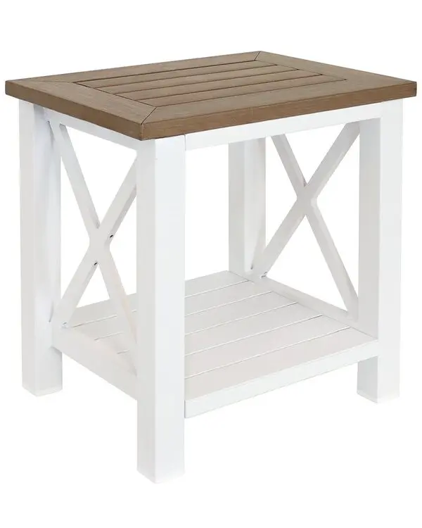 Buy SUNNYDAZE DECOR Farmhouse Style Rustic Side Table - White At 8% Off ...