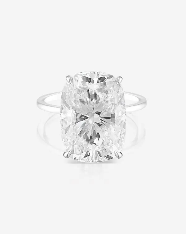 BRIDAL 10.01 Carat Cushion Cut Diamond Platinum Solitaire Ring