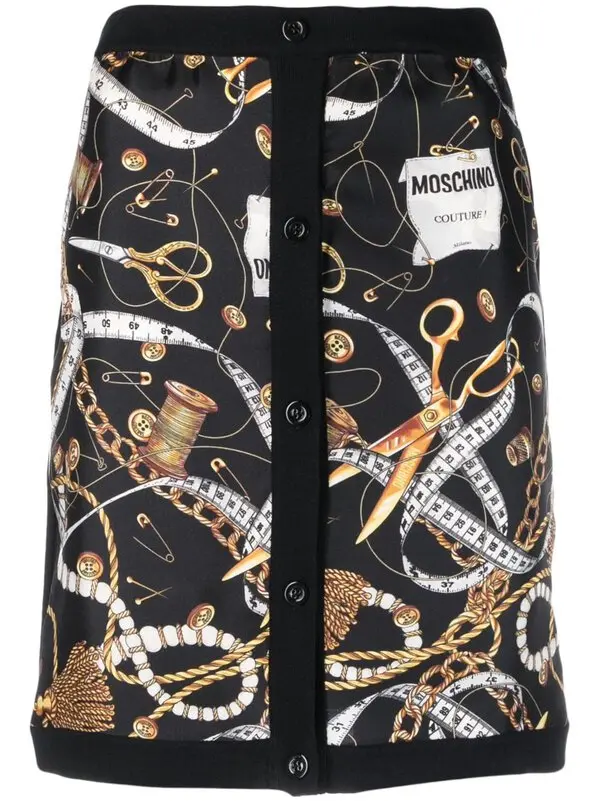 Moschino Graphic-print High-waisted Miniskirt