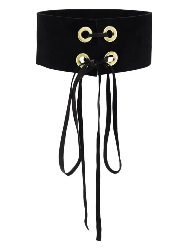 MANOKHI Mira 4 Leather Choker - Black