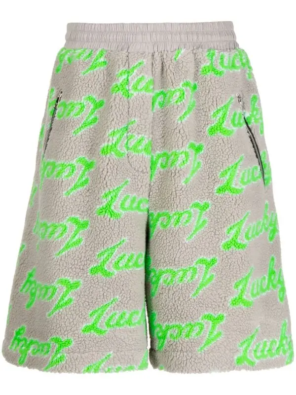 Natasha Zinko Logo-print Fleece Track Shorts - Grey