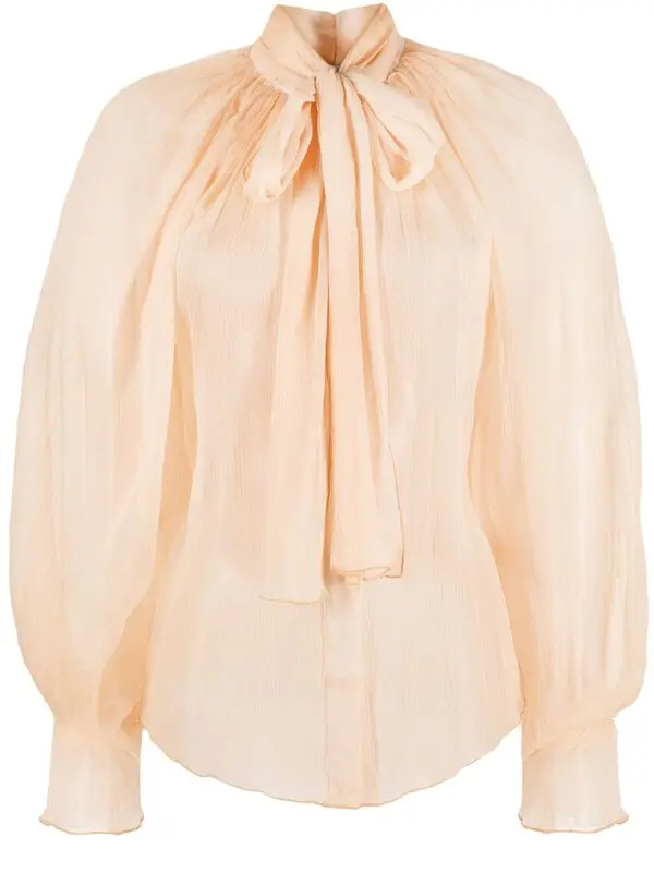 ATU BODY COUTURE Sheer Silk Blouse - Yellow