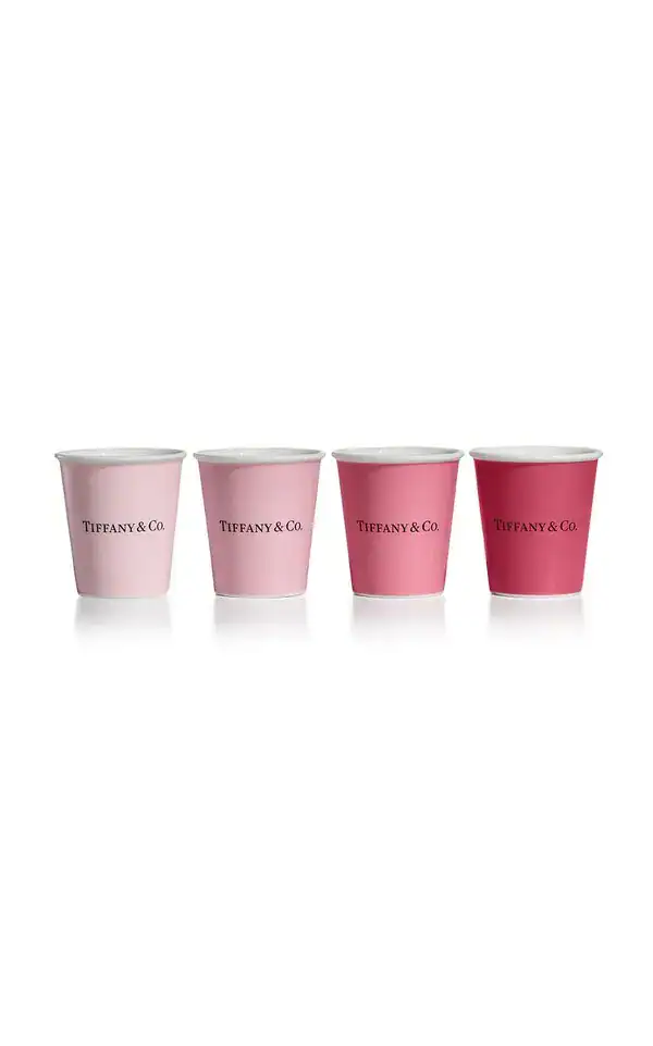 ティファニー　マググラス　ピンク Tiffany & Co. Set-Of-Four Bone China Coffee Cups - Pink | Editorialist