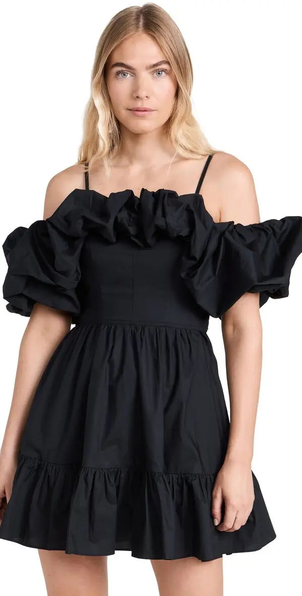 Ulla Johnson Lila Off-the-shoulder Mini Dress - Noir