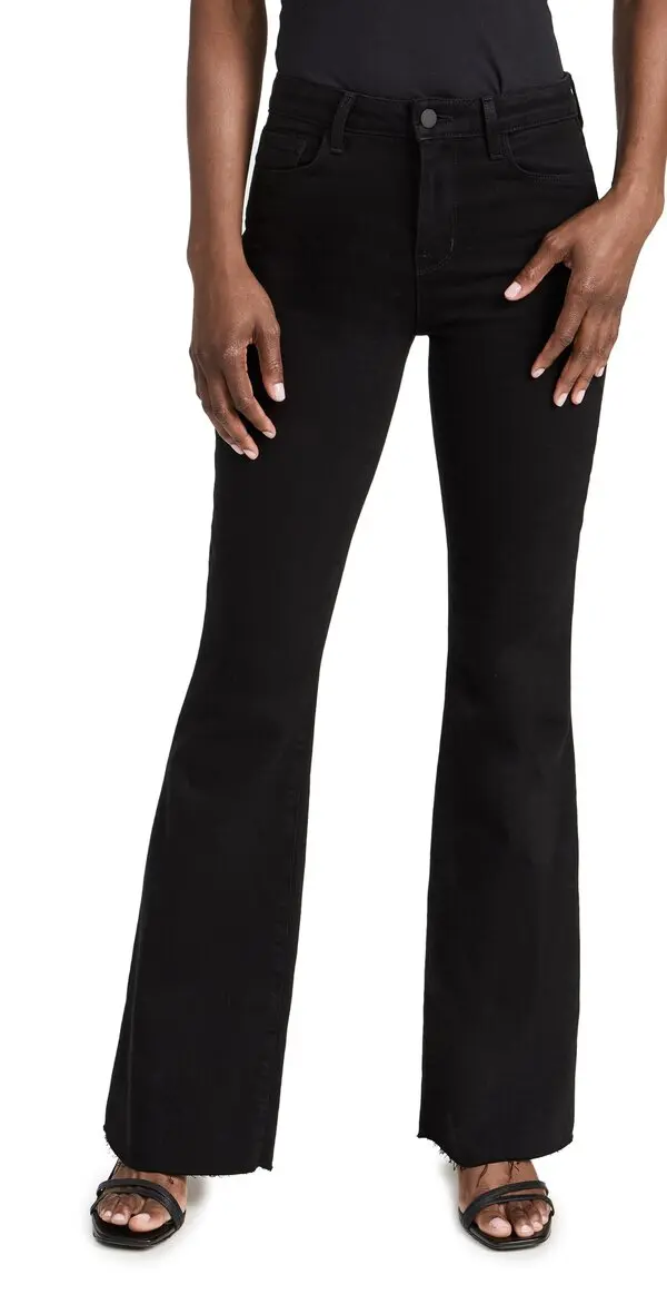 L'Agence Sera Flare Jeans - Saturated Black