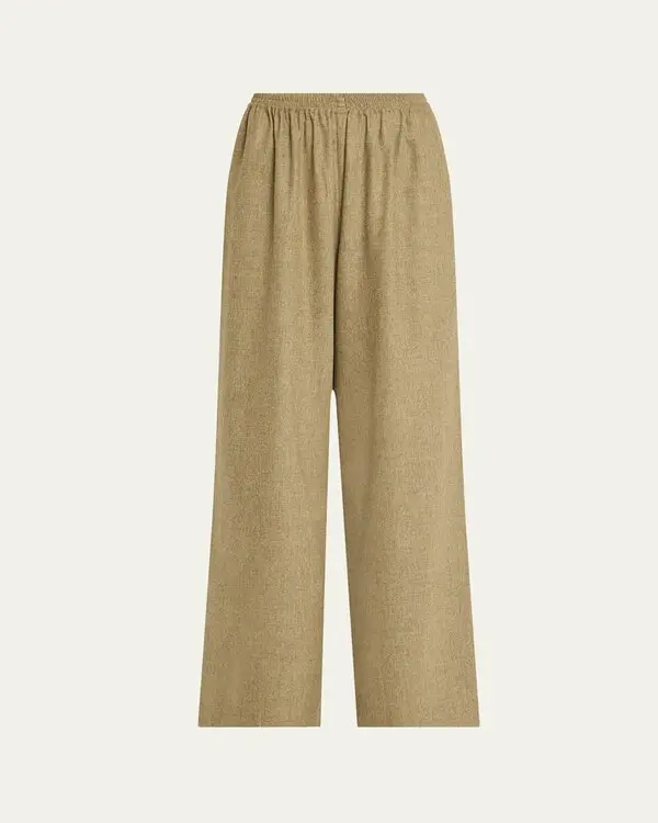 Eskandar Flared Trousers - Greensand