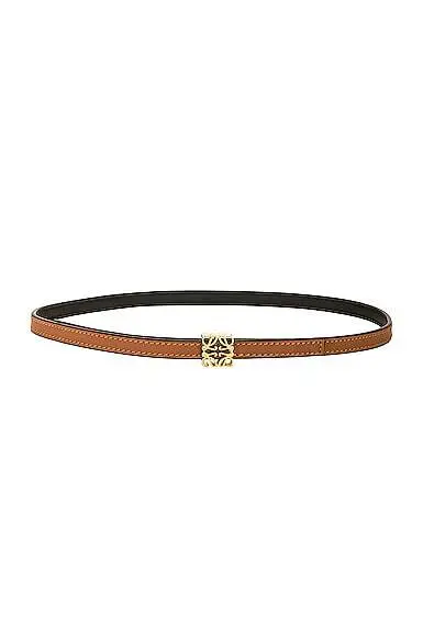 Loewe Anagram 1cm Reversible Cube Belt In Tan Tan Black Gold