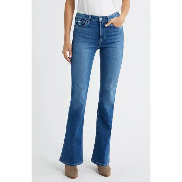 Paige Laurel Canyon High-waist Flare Leg Jeans - Bookshelf