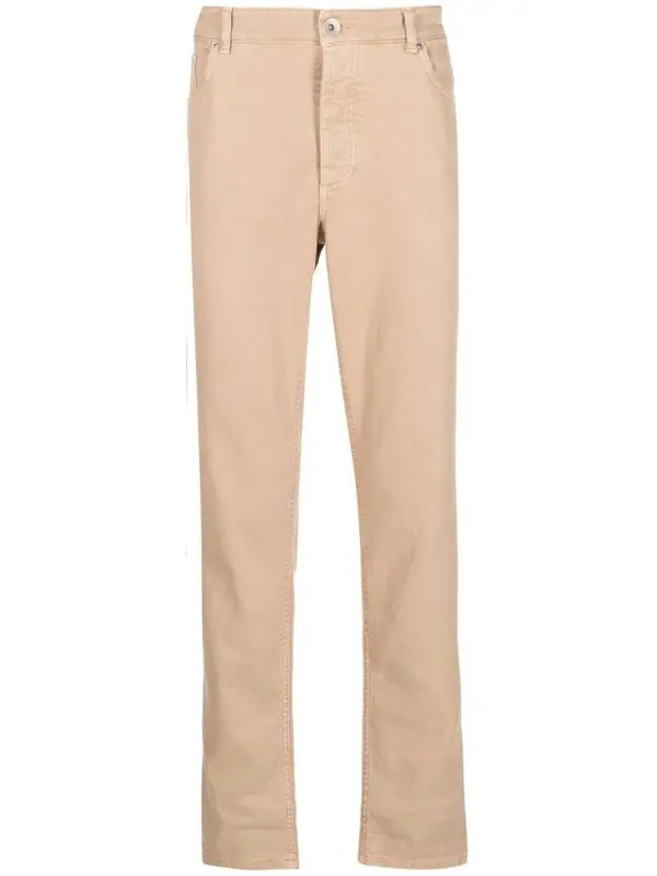 Brunello Cucinelli Garment-dyed Straight-leg Jeans - Neutrals