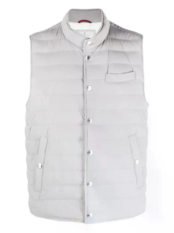 Brunello Cucinelli Quilted Down Gilet - Grey