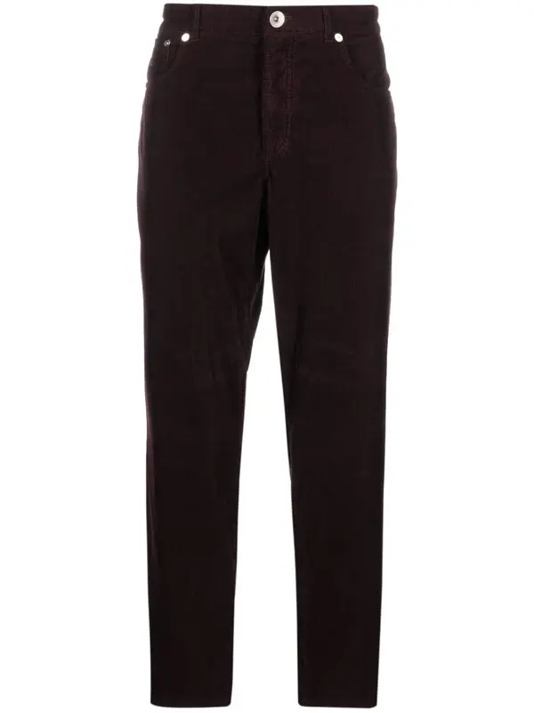 Brunello Cucinelli Logo-embroidered Corduroy Trousers