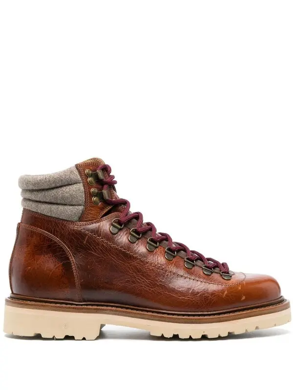 Brunello Cucinelli Padded Ankle Lace-up Boots