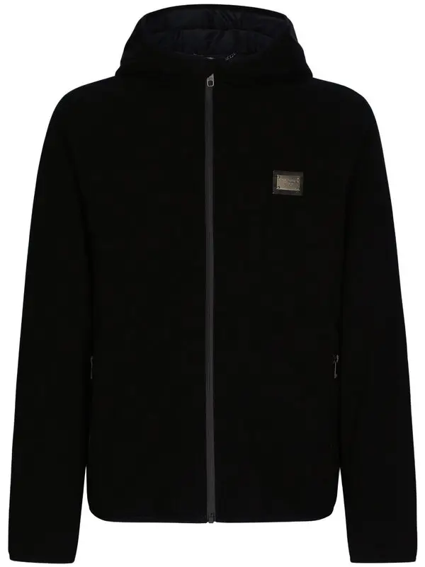 Dolce & Gabbana Logo-plaque Hooded Jacket - Black