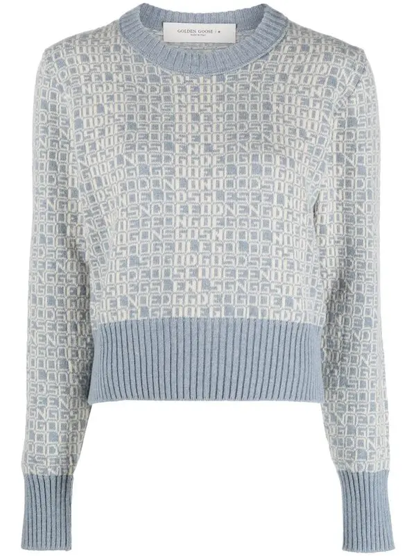 Golden Goose Intarsia-knit Logo Jumper - Blue
