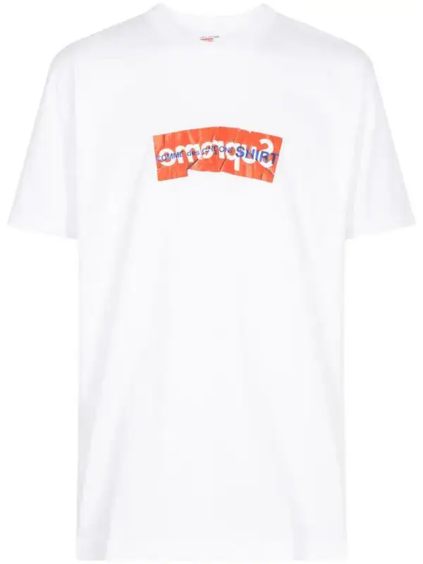 Supreme X Comme Des GarçOns Logo-Print T-Shirt - White | Editorialist