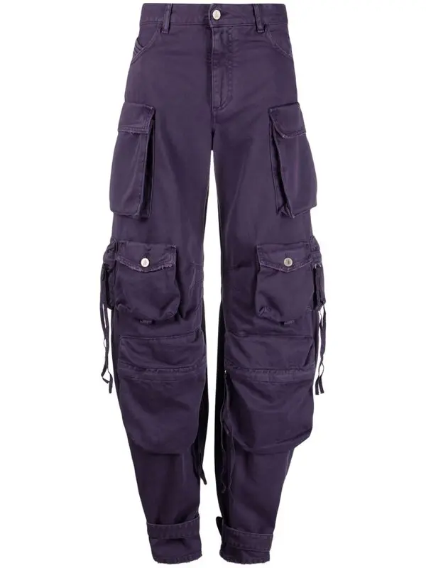 Attico Fern Cotton Cargo Trousers - Purple