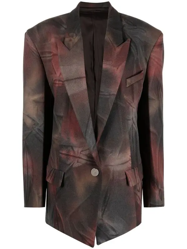 Attico Glen Tie-dye Blazer - Brown