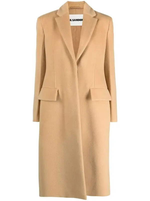 JIL SANDER Virgin-wool Single-breasted Coat - Neutrals