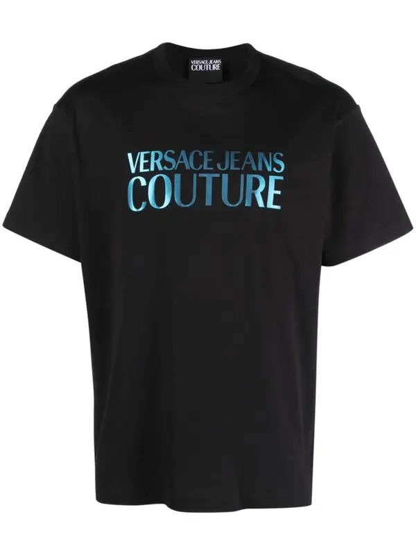 Versace Logo-print Cotton T-shirt - Black