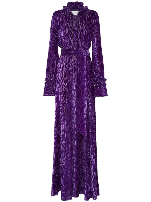 Philipp Plein Chiffon Gipsy Devoré-effect Dress - Purple