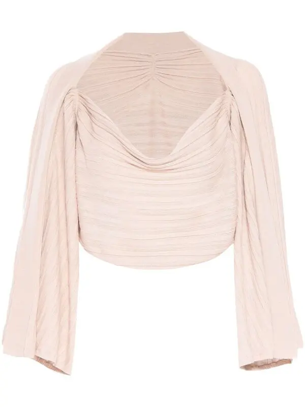RtA Draped-sleeves Cowl-neck Top