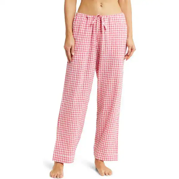 Papinelle Seersucker Pajama Pants In Raspberry 25% Off - Main Image