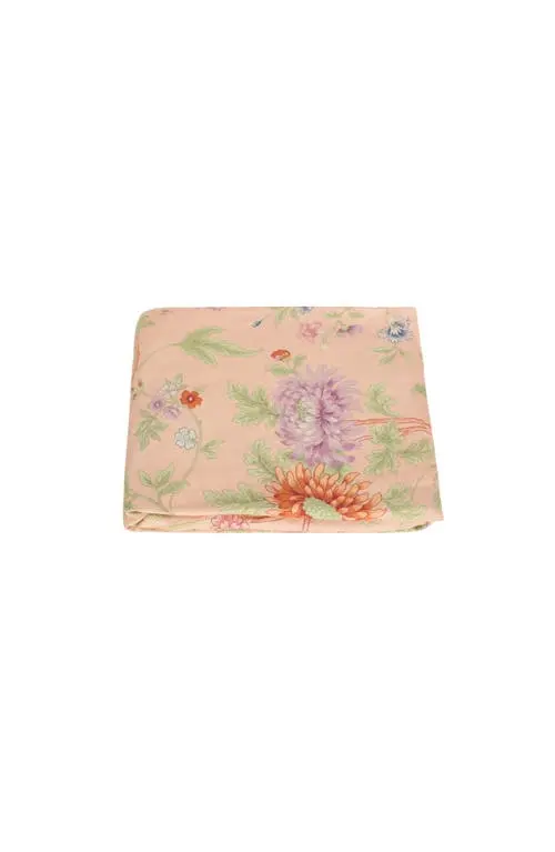 MATOUK Simone Floral Print Linen Flat Sheet - Apricot