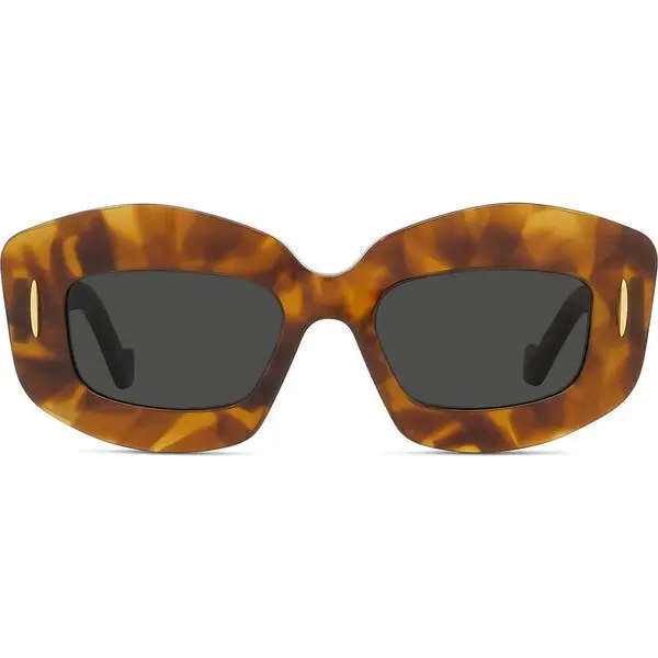 Loewe Silver Screen 49mm Rectangular Sunglasses - Havana