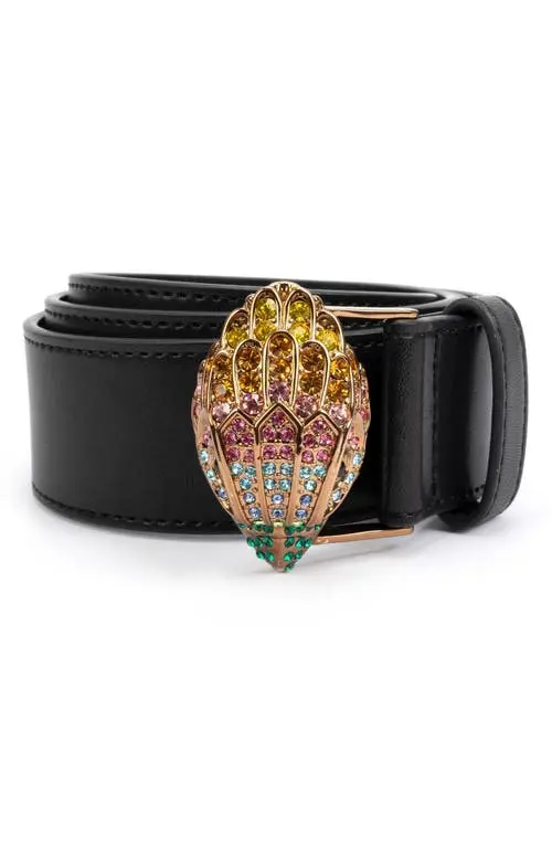 Kurt Geiger Crystal Eagle Buckle Leather Belt