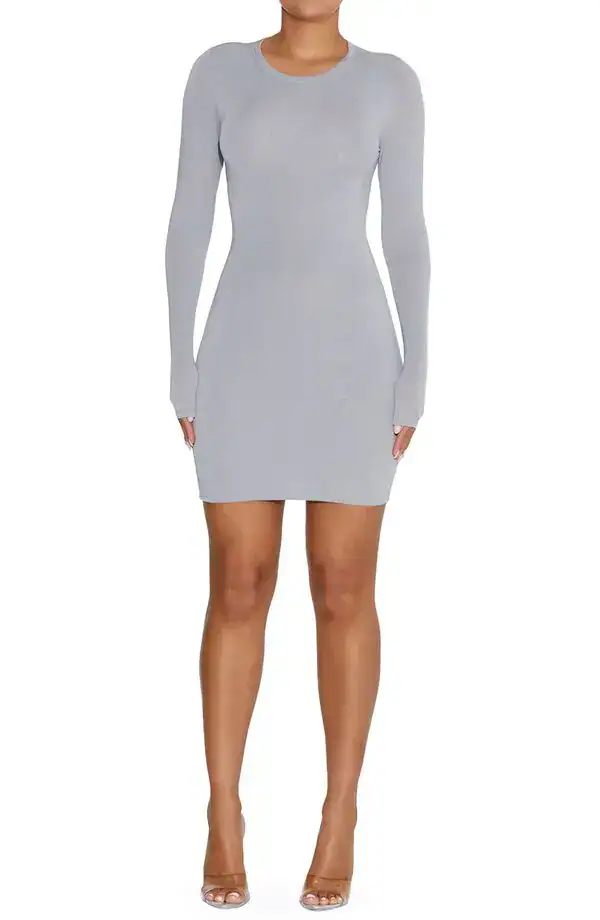 slim fit dress slacks Karreey Mini Dress Grey main image 0