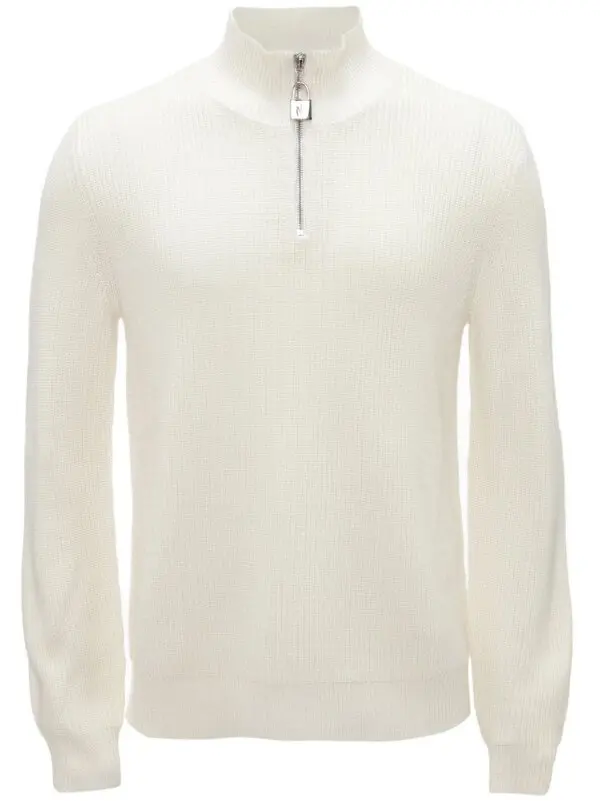 JW Anderson Henley High-neck Jumper - White