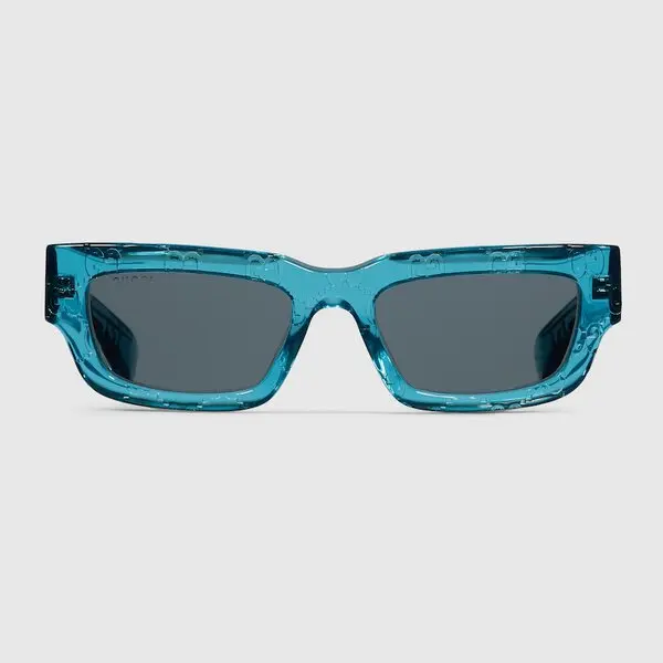 Gucci Rectangular Frame Sunglasses - Blue