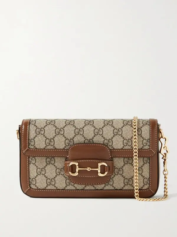 Gucci Horsebit 1955 Coated-canvas Shoulder Bag