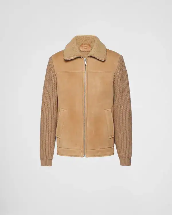 専用 PRADA Leather & Knit Jacket IT46 s-l400.jpg