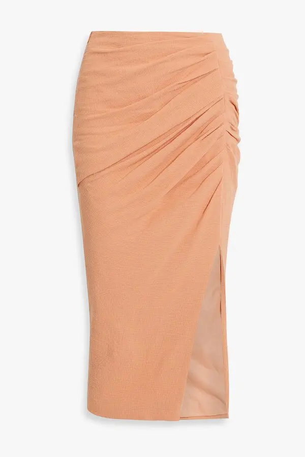 Simkhai Hayden Ruched Midi Skirt