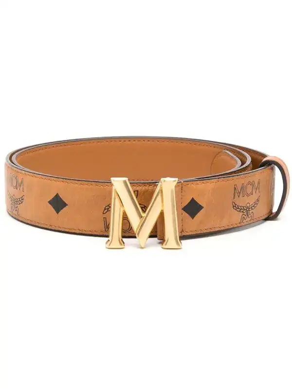 Mcm Claus M Buckle Leather Belt In Brown 30% Off Editorialist