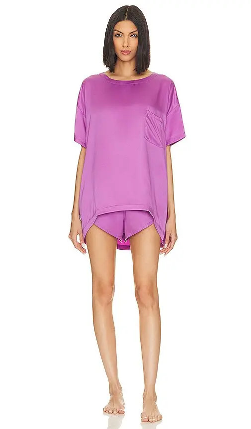 Lunya Tee Set In Purple In Atmospheric Fuchsia - 30% Off 