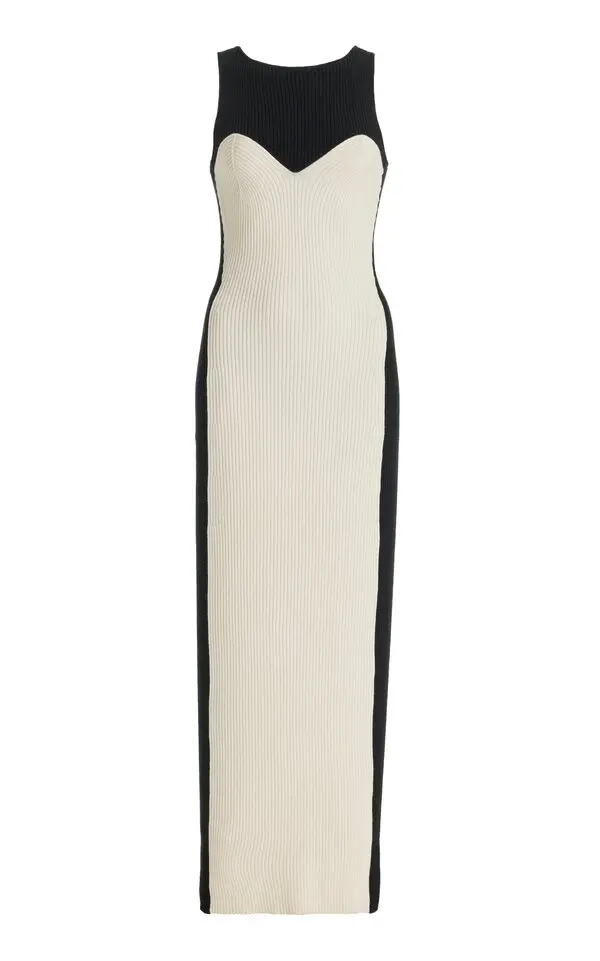 mara hoffman knit dress Aleks Ribbed-Knit Cotton Maxi S In Multi - 40% Off Maxi dress