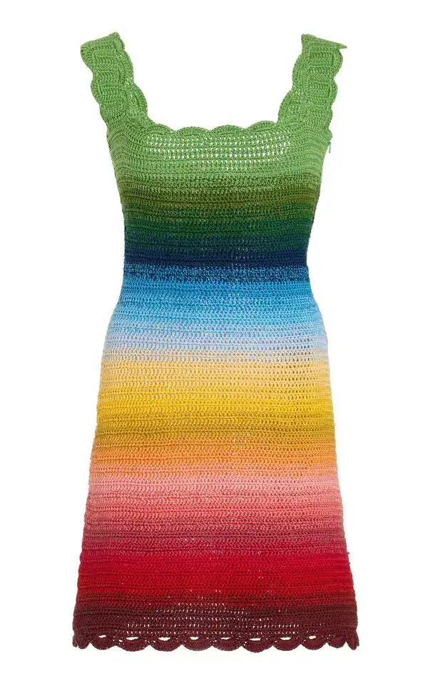 white christmas dresses Rainbow Crochet Maxi Dress– pītusa