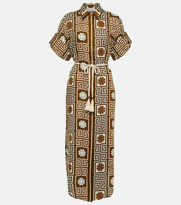 Alemais X Michael Swaney Checkers Mini Dress - Neutrals