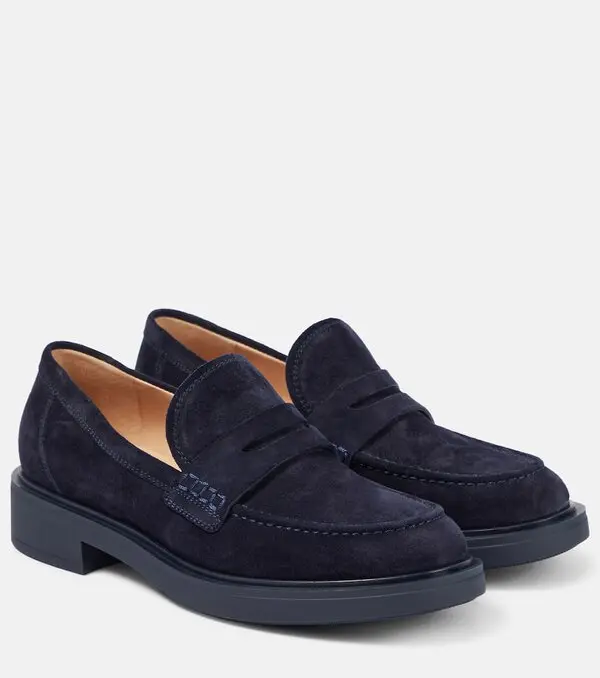 GIANVITO ROSSI Harris Suede Loafers - Blue